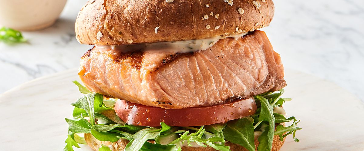 Grilled Salmon Sandwich with Spicy Remoulade - Feed Your Potential